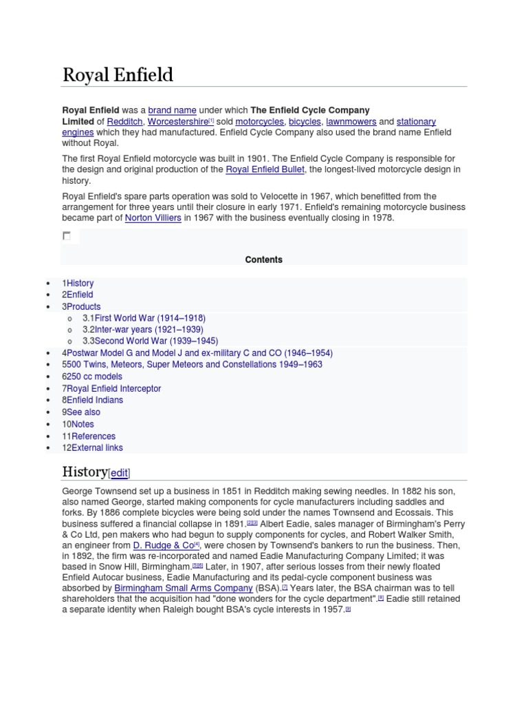 Royal Enfield PDF | Download Free PDF | Motor Vehicle Manufacturers ...