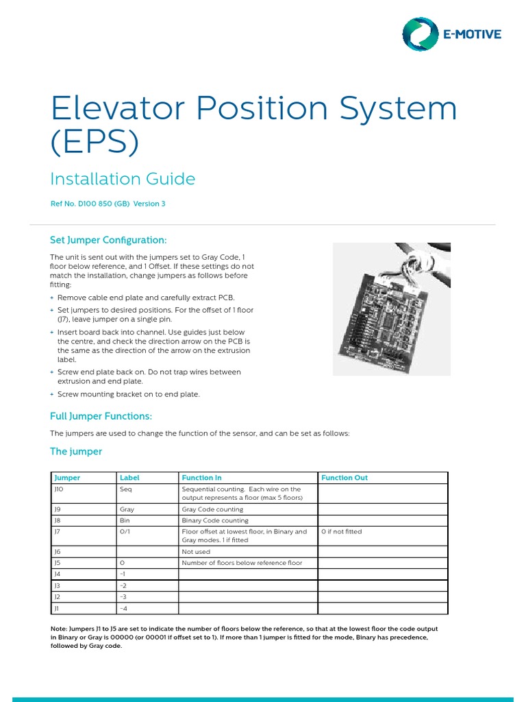 D100 850 V03 GB Elevator Position System | PDF | Business