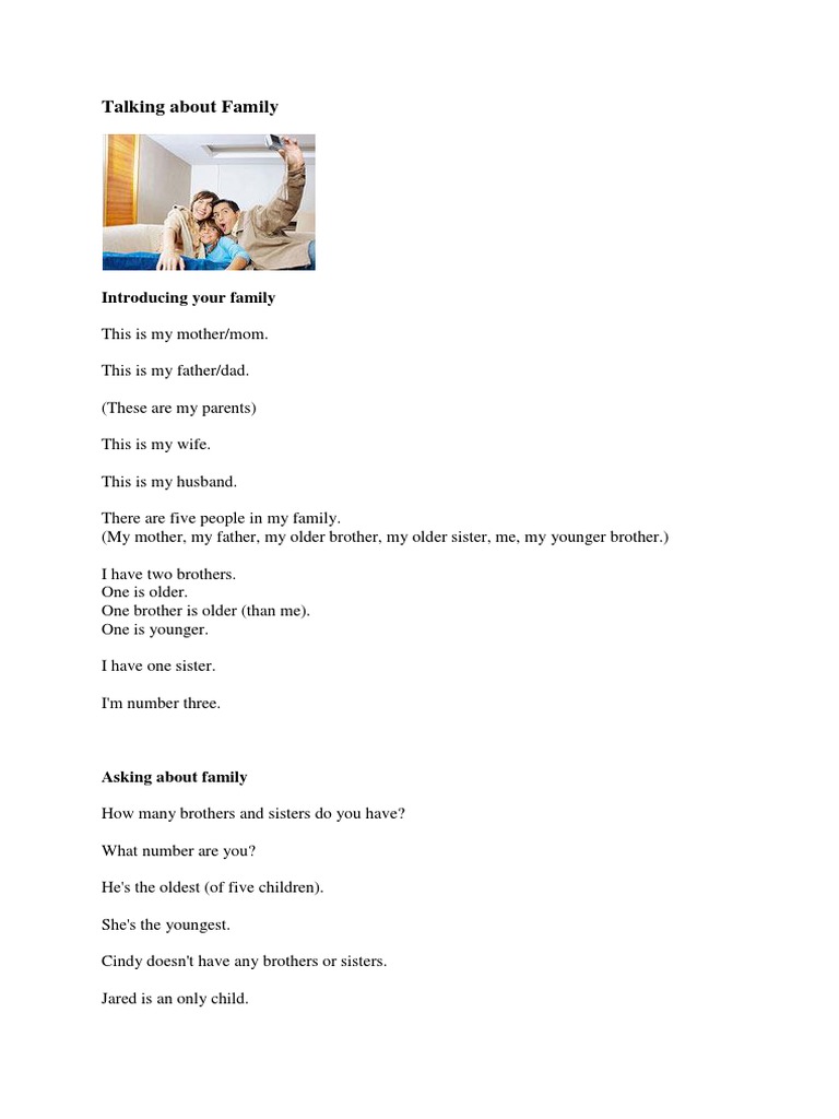 Talking About Family | PDF