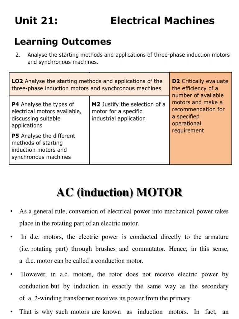 Induction Motor Construction and Operation | PDF | Electric Motor ...