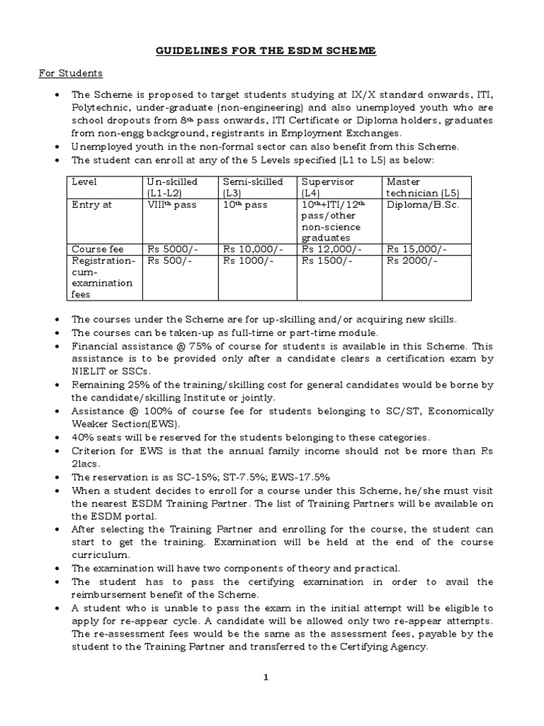 ESDM Guidelines PDF | PDF | Test (Assessment) | Employment