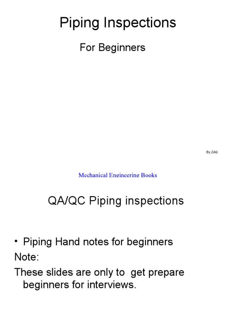 Piping & Welding Notes For Beginners Piping and Welding Qaqc PDF ...