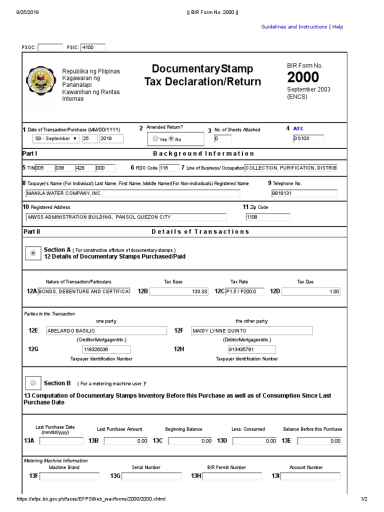 Drafted BIR Form No. 2000 | PDF | Taxation | Taxes