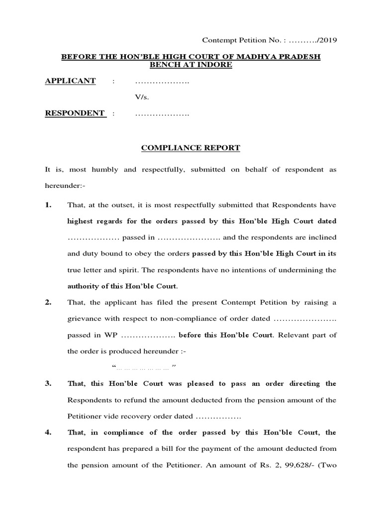 Contempt Format | PDF | Judiciaries | Government Information