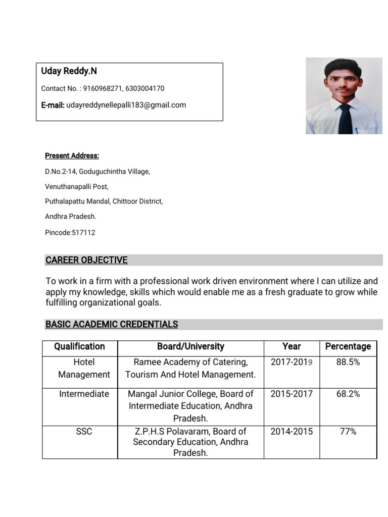 UDAY Resume-1-1 | PDF