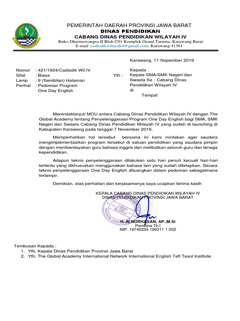 Pedoman English Day Program by English MGMP Ok | PDF