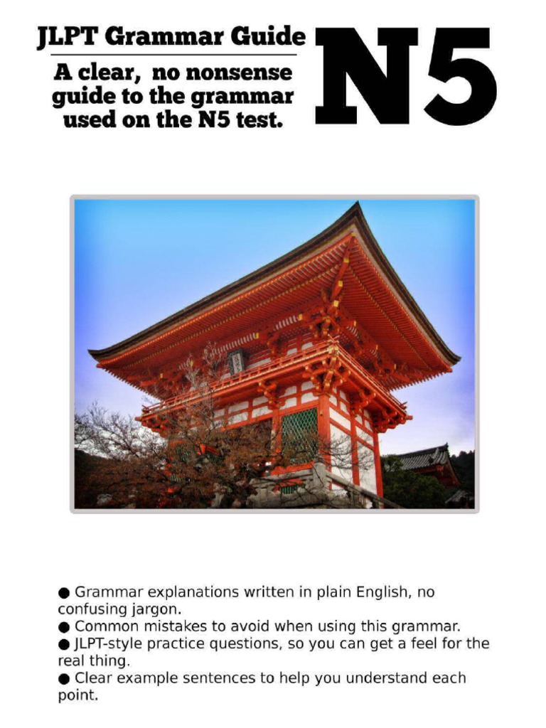 JLPT Boot Camp - N5 Grammar Guide | PDF | Japanese Language ...
