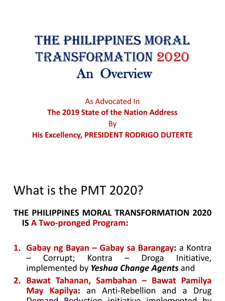 Philippines Moral Transformation Overview - With Video | PDF | Social ...