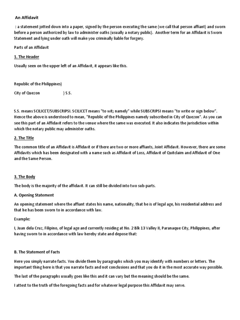 Understanding S.S. in Affidavits | PDF | Affidavit | Notary Public