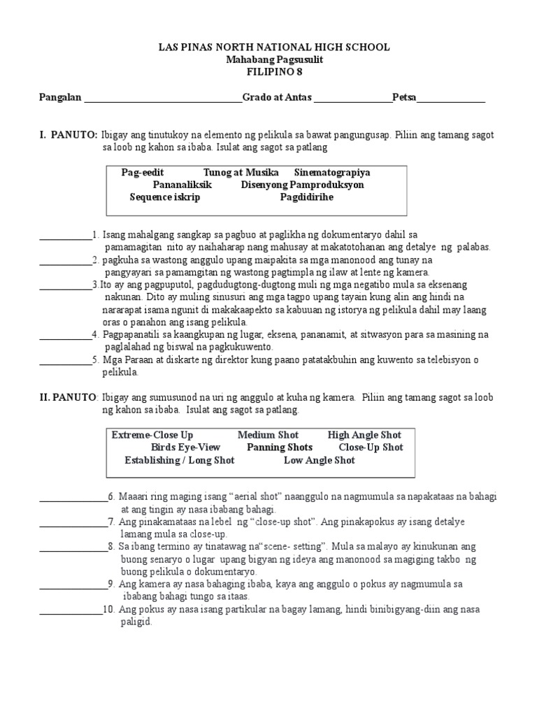Long Test - 3rd Grading Broadcast Media | PDF