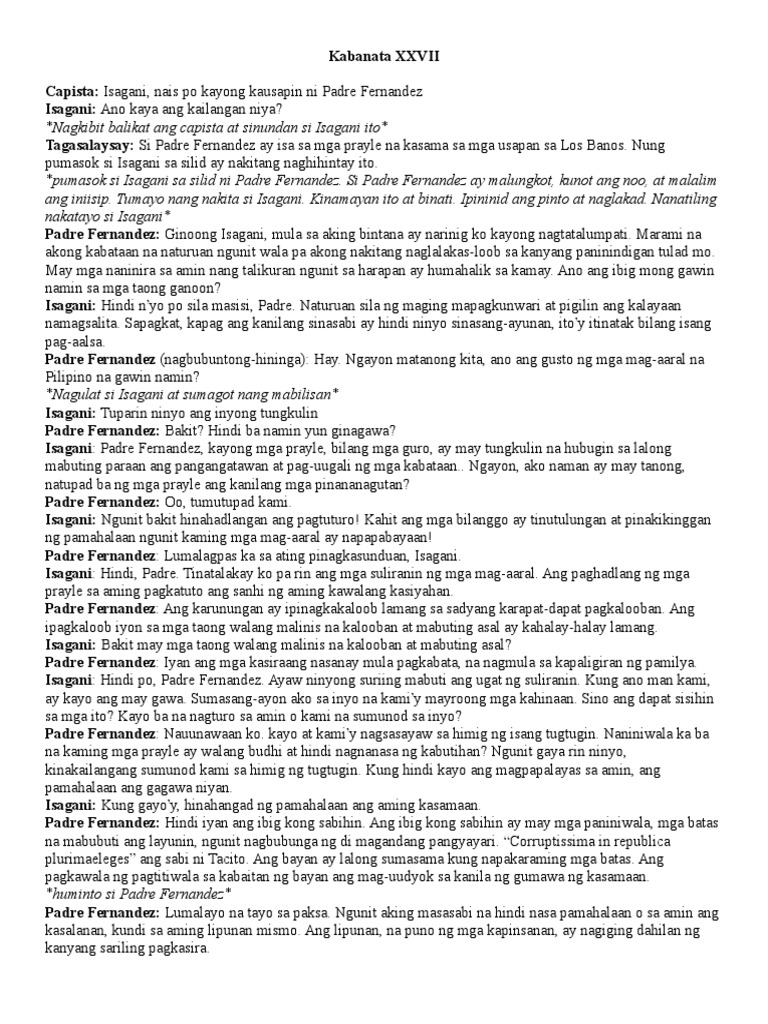 El Filibusterismo Final Script2 | PDF