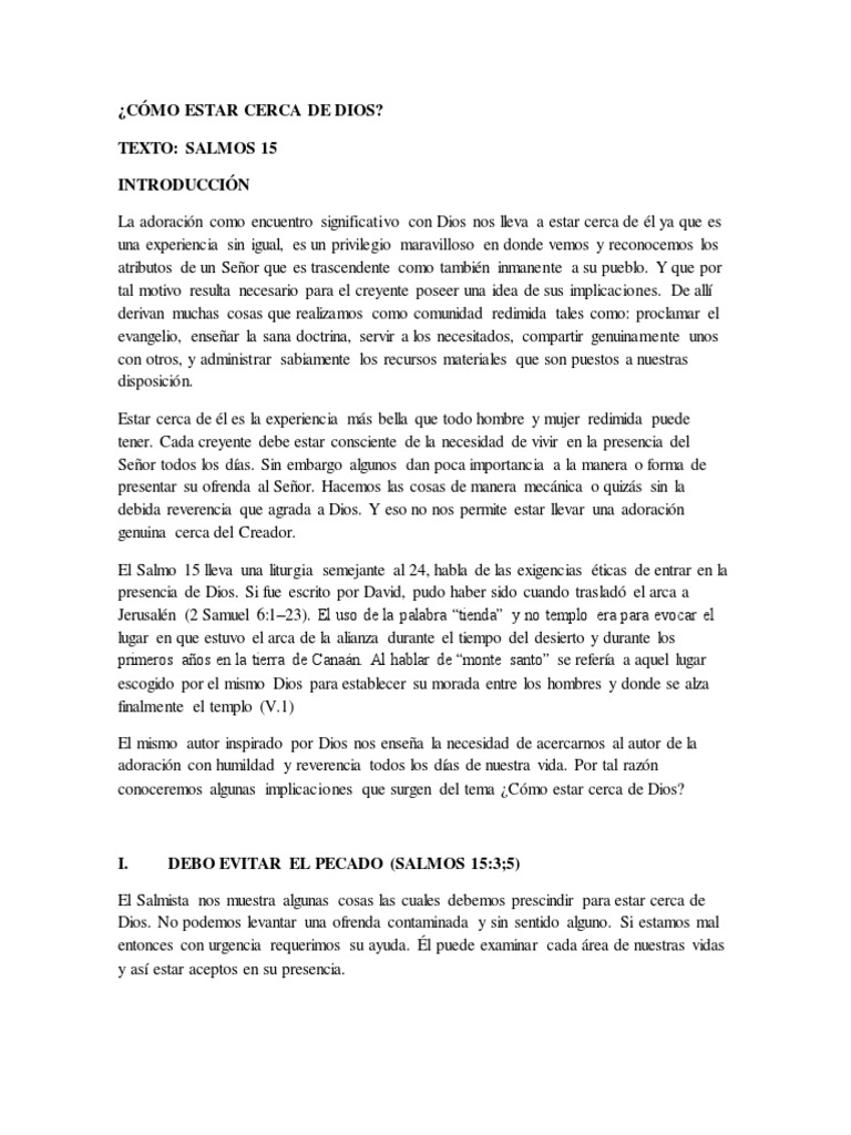 Cómo Estar Cerca de Dios | PDF | Salmos | Justicia