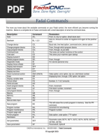 Fadal Command Menu Quick Reference | PDF | Feedback | Numerical Control