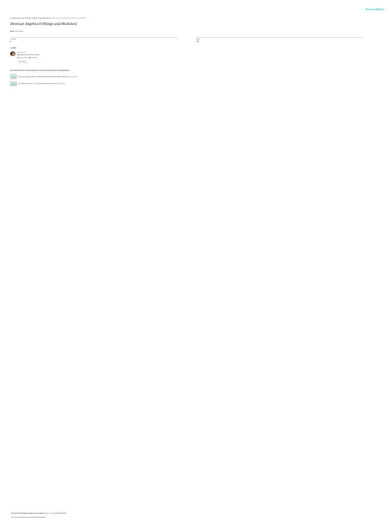 Algjebra Abstrakte II Unazat Dhe Modulet | PDF | History