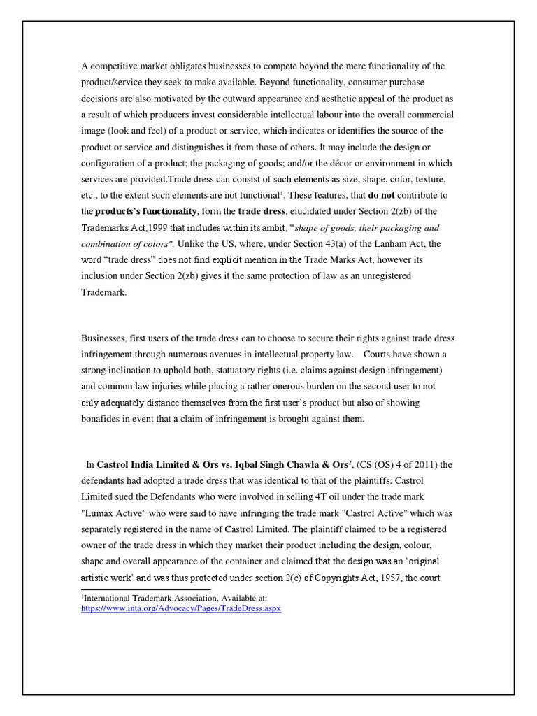 Trade Dress Design vs. Trade Dress Copyright | PDF | Trade Dress ...