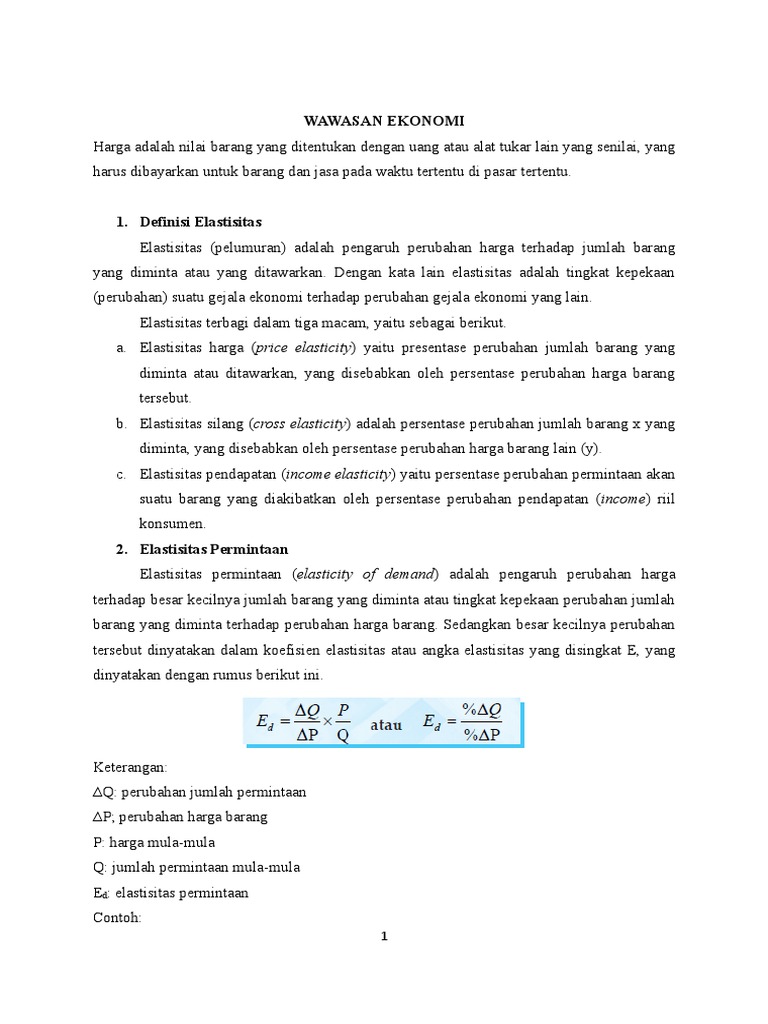 Elastisitas Permintaan Dan Penawaran | PDF | Metode & Bahan Ajar