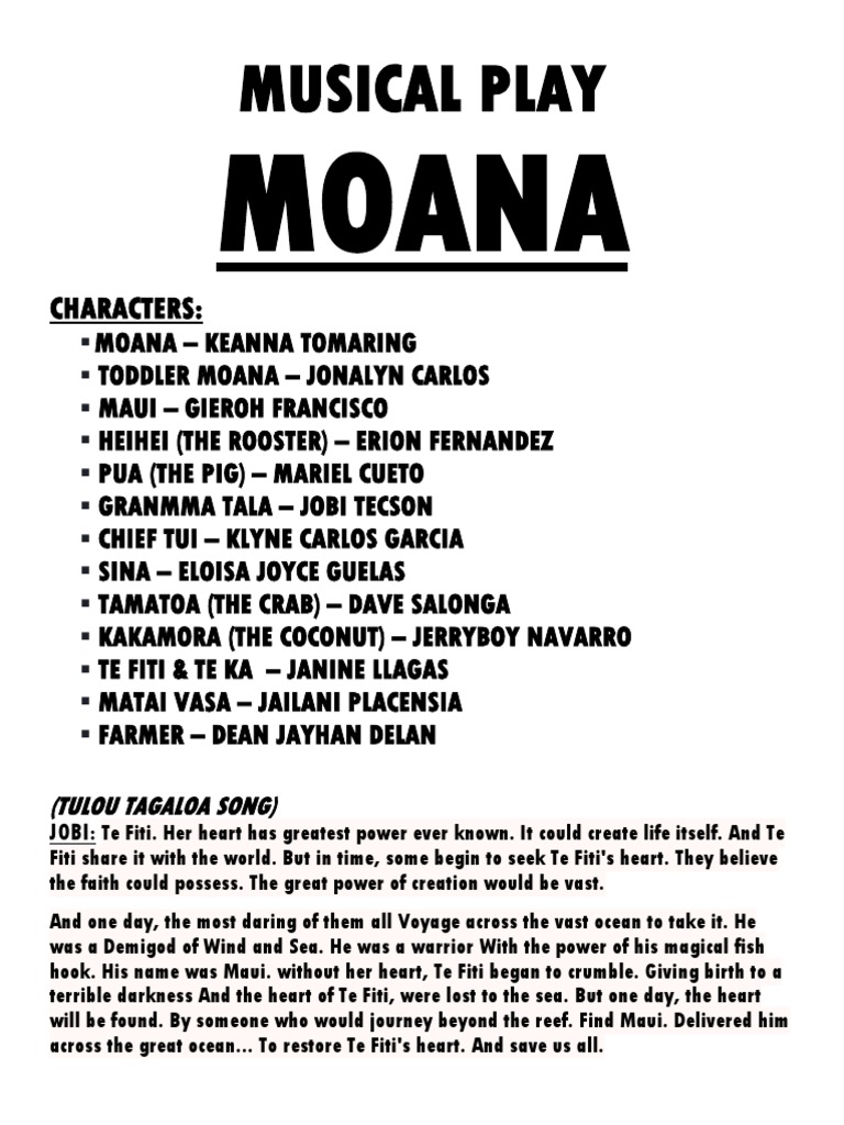 Musical Play | PDF | Moana (2016 Film) | Nature