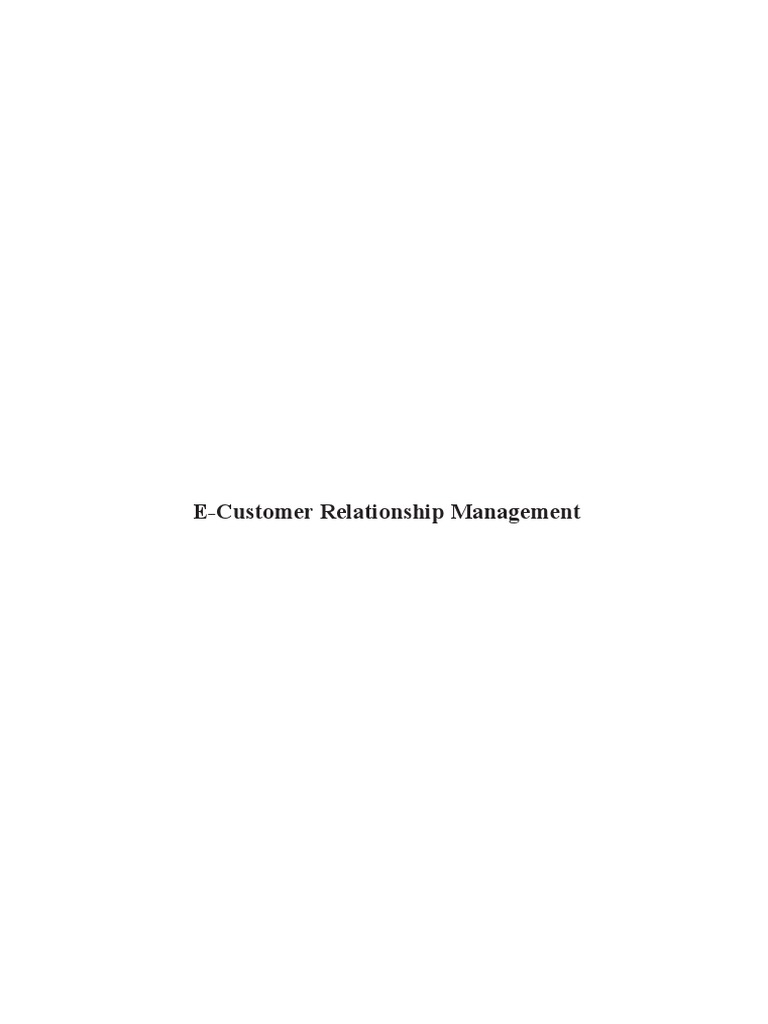 Ecrm | PDF | Customer Relationship Management | Strategic Management