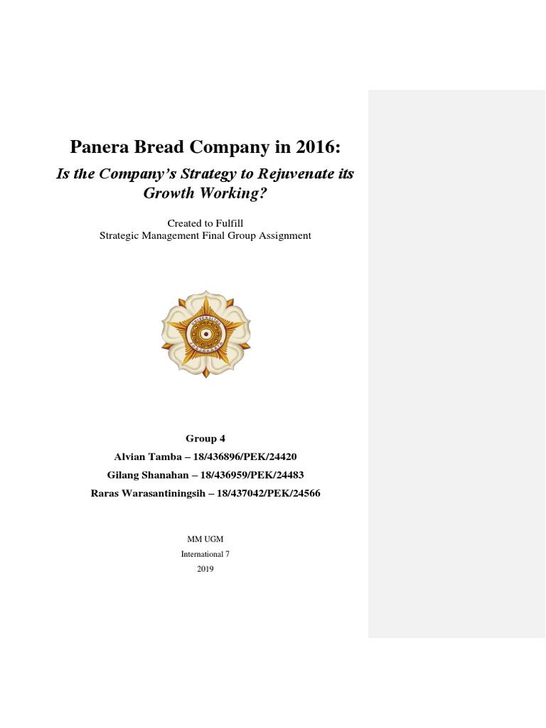 Group 4 - SM Final Paper - Panera Bread | PDF | Strategic Management | Leadership