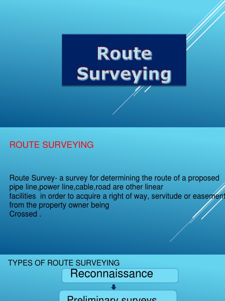 Route Survey | PDF | Surveying | Topography