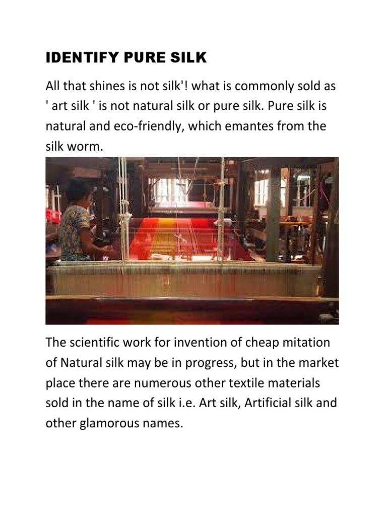 Identify Pure Silk | PDF | Silk | Textiles
