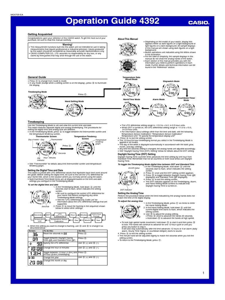 Casio AMW-707-4392 | PDF | Thermometer | Watch