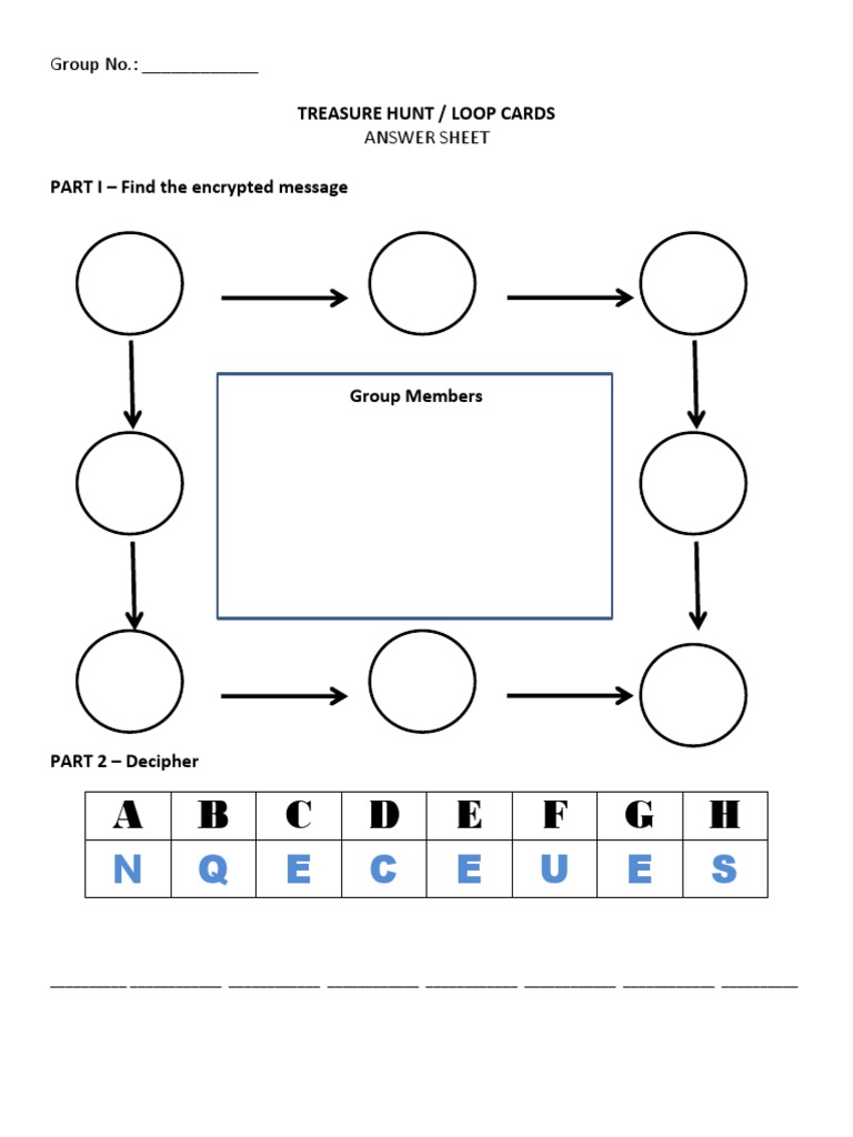 Treasure Hunt-Loop Cards | PDF | Mathematical Concepts | Mathematical Logic