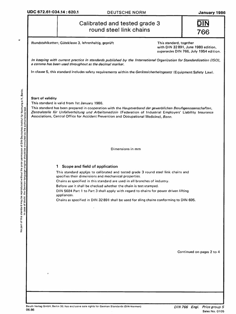 Din 766 - Chain Standard PDF | PDF