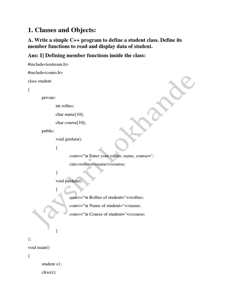 Oop Practical Manual Pdf Method Computer Programming Area