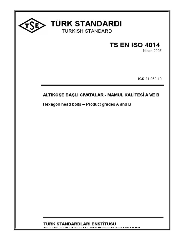 TS en Iso 4014 | PDF
