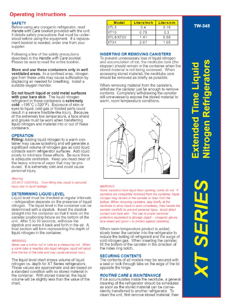 Taylor Wharton XT Series User Manual | PDF