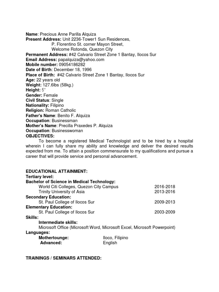 Resume PRECIOUS | PDF