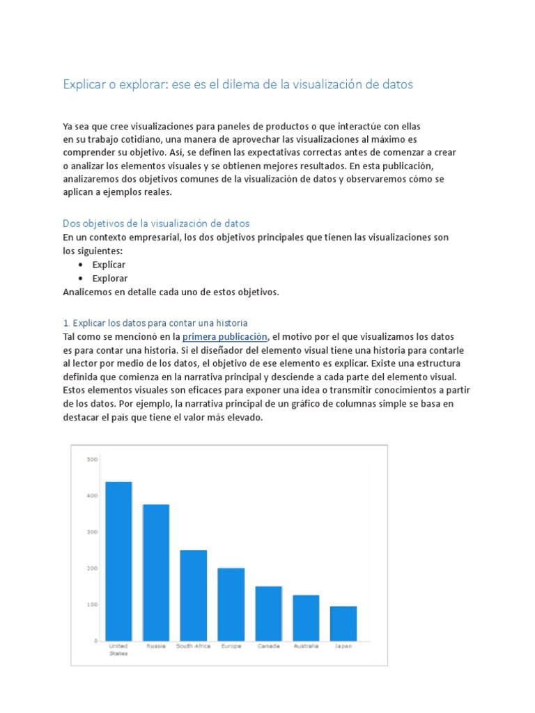 Visualización de Datos: Explicar vs Explorar | PDF | Big Data ...