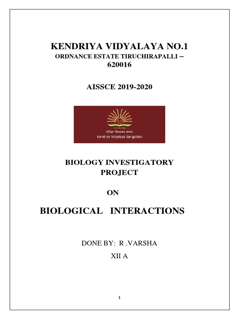 Bio Investigatory Project PDF | PDF | Parasitism | Pollination