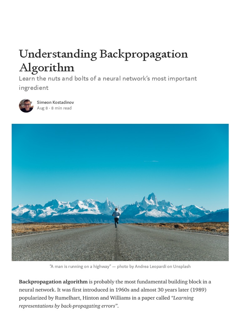 Understanding Backpropagation Algorithm Towards Data Science Pdf Artificial Neural Network