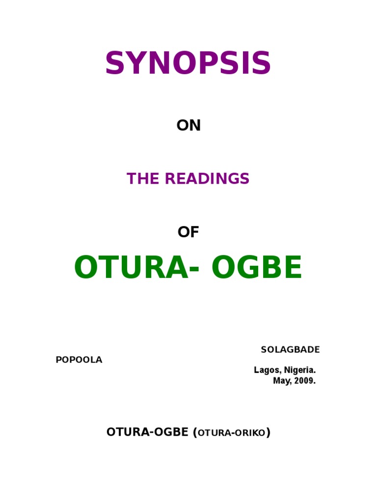 2 Otura Ogbe Otura Oriko Otura Orire 16 Ese Ifa PDF | PDF | Nature