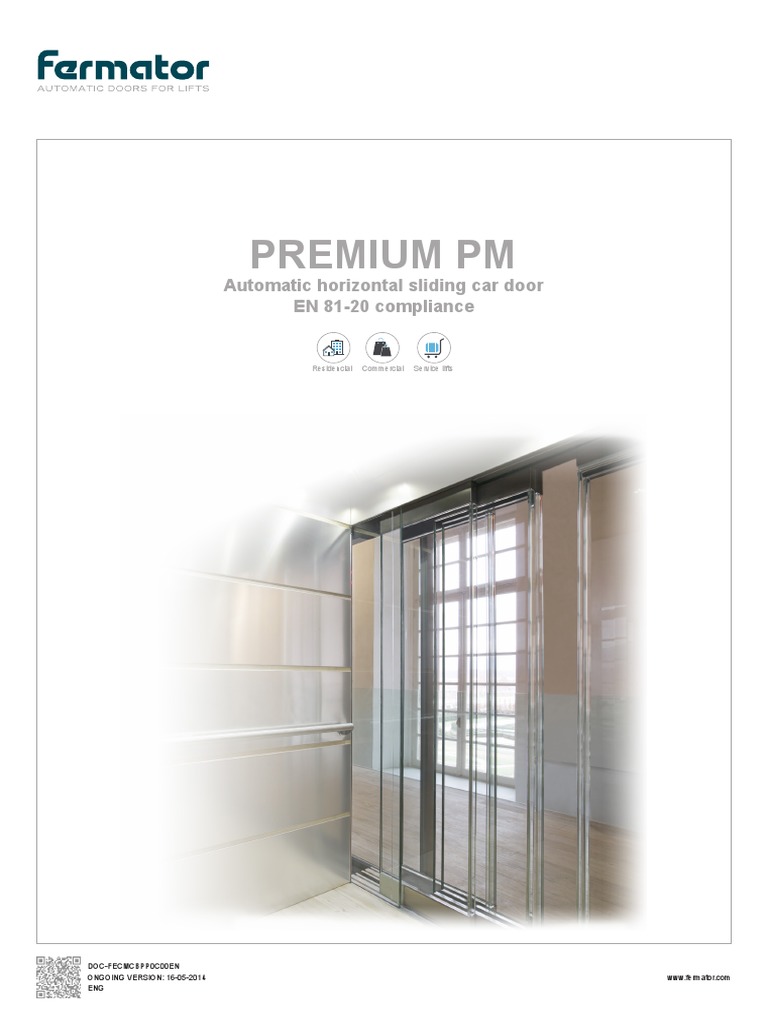 EN81-20 Compliant Premium-Pm FERMATOR Doors | PDF | Door | Electric Motor