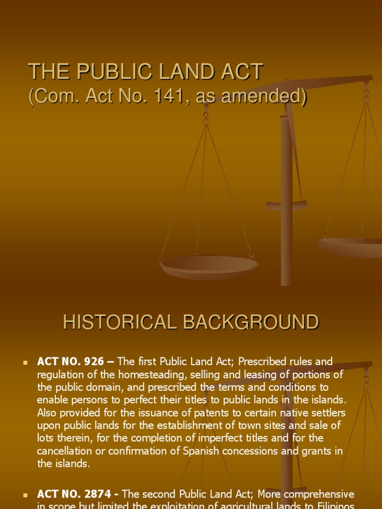 The Public Land Act: A Comprehensive Examination of the Classification ...