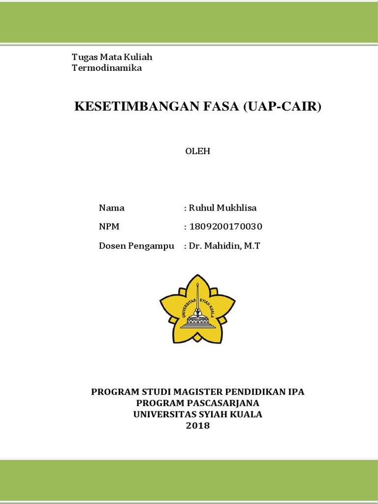 Kesetimbangan Uap-Cair (Ruhul) | PDF