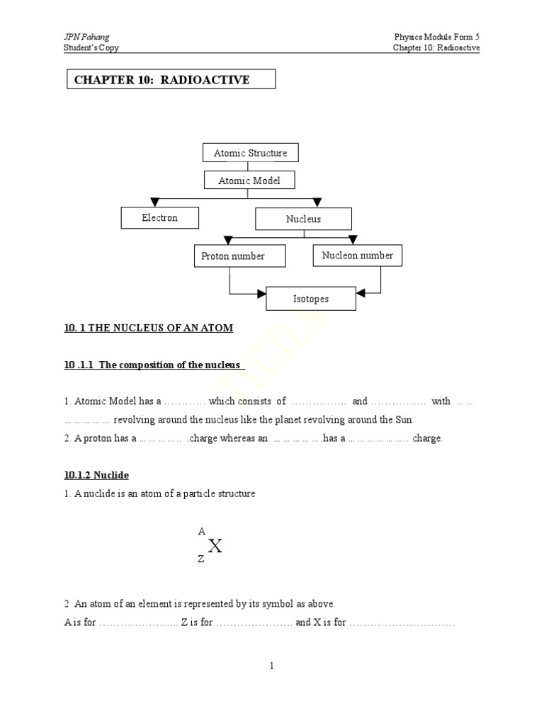 Chapter 10 Radioactivity Student's | PDF | Radioactive Decay | Neutron