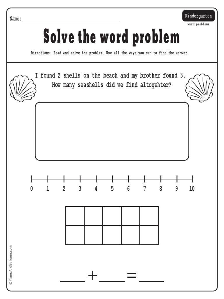 Kindergarten Word Problems | PDF | Baked Goods