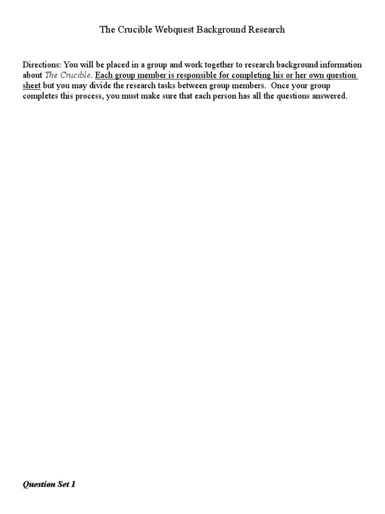 Crucible Webquest - Question Sets | PDF | Human Rights | Human Rights ...