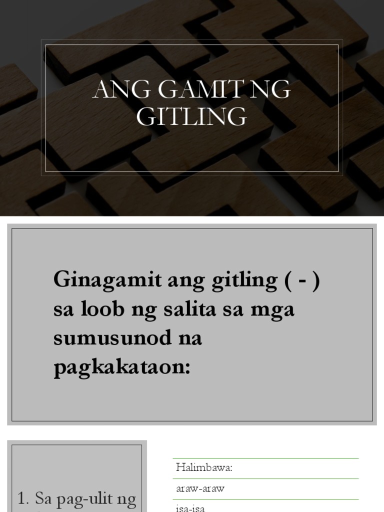 Ursal - Gamit NG Gitling | PDF