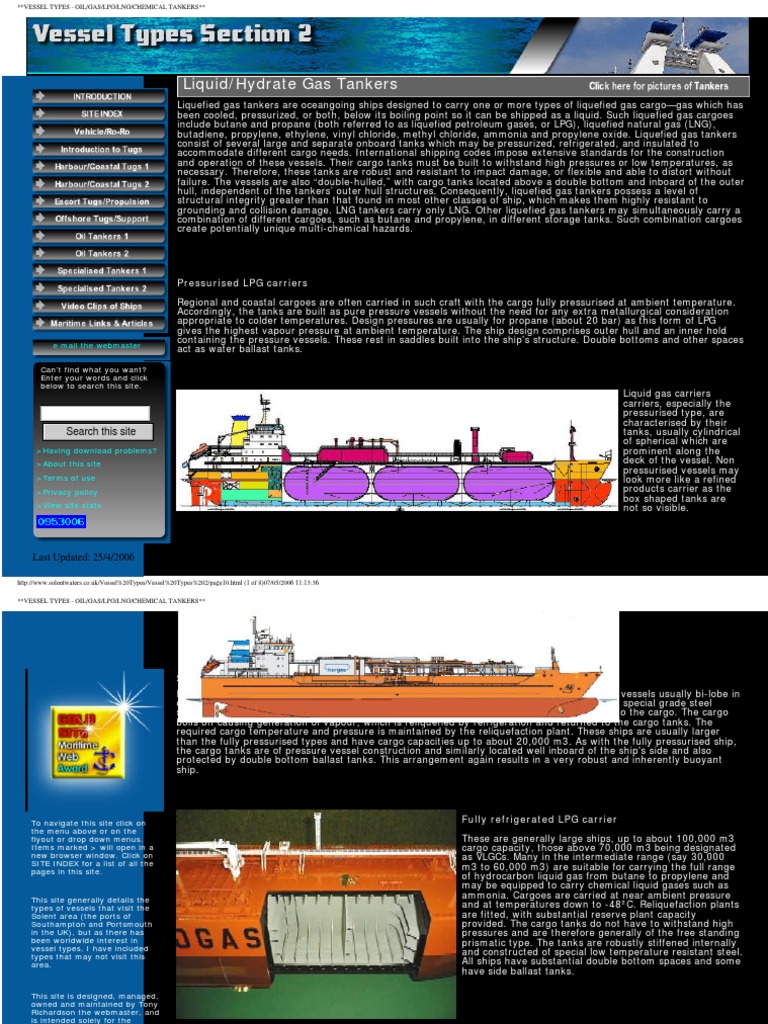 Vessel Types: LPG, LNG, Chemical Tankers | PDF | Liquefied Natural Gas ...