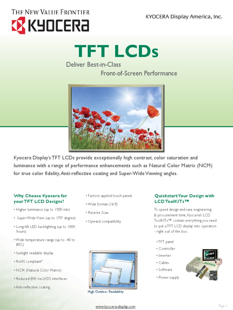 optrex-KYOCERA TFT-sizes | PDF | Thin Film Transistor Liquid Crystal ...