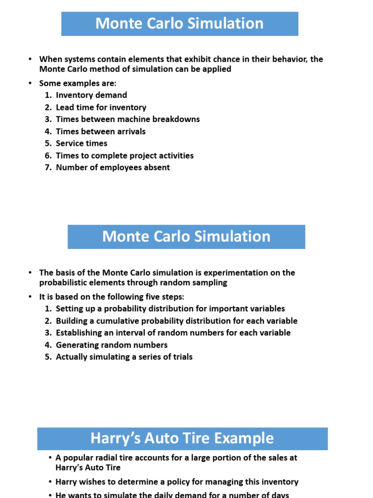 Monte Carlo BT | PDF | Monte Carlo Method | Probability Distribution