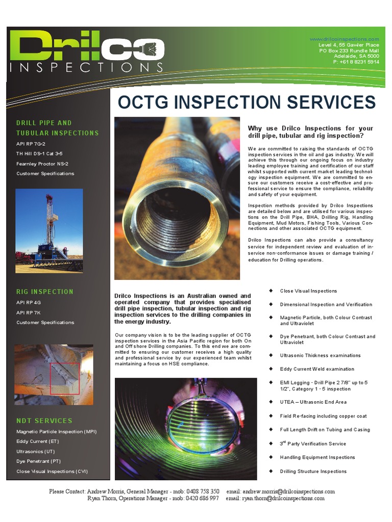 Drilco Flyer | PDF | Nondestructive Testing | Mechanical Engineering