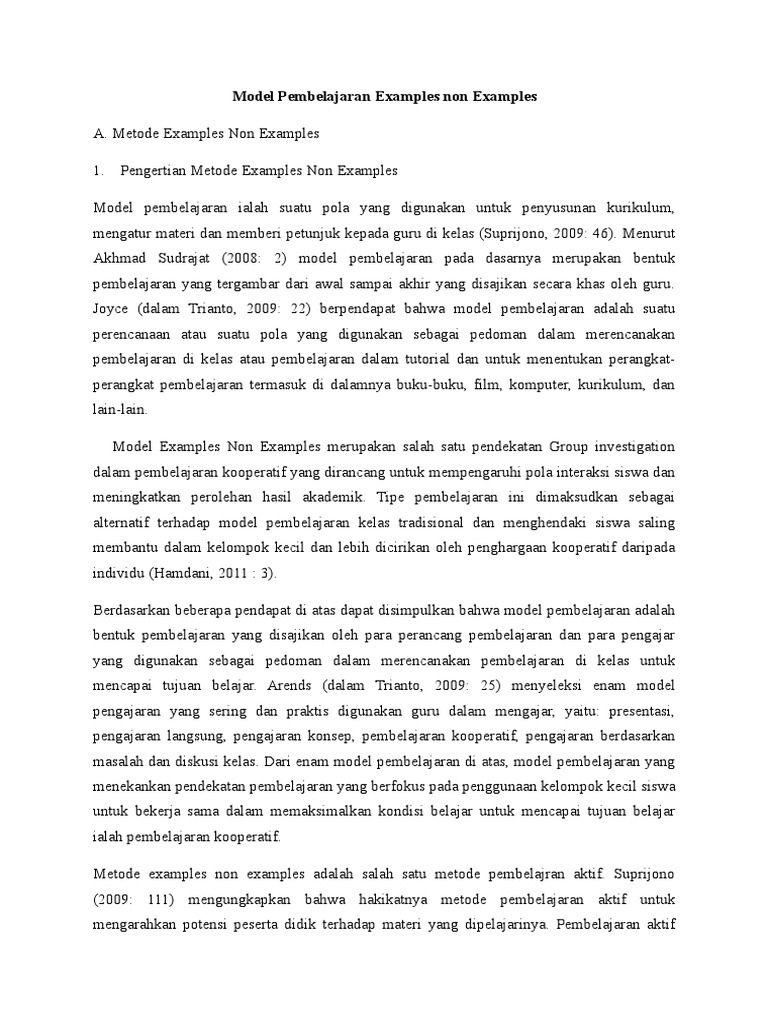 Model Pembelajaran Examples Non Examples | PDF