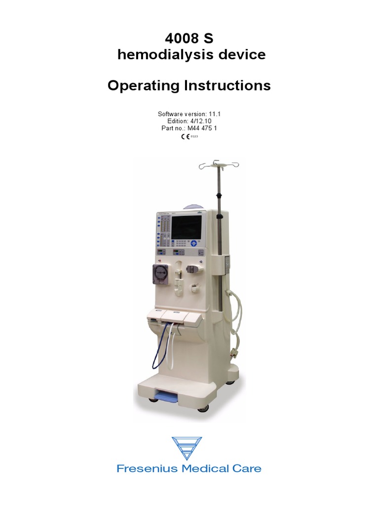 4008S (NG) Op 04 12 10 SW 11 10 en | PDF | Dialysis | Hemodialysis
