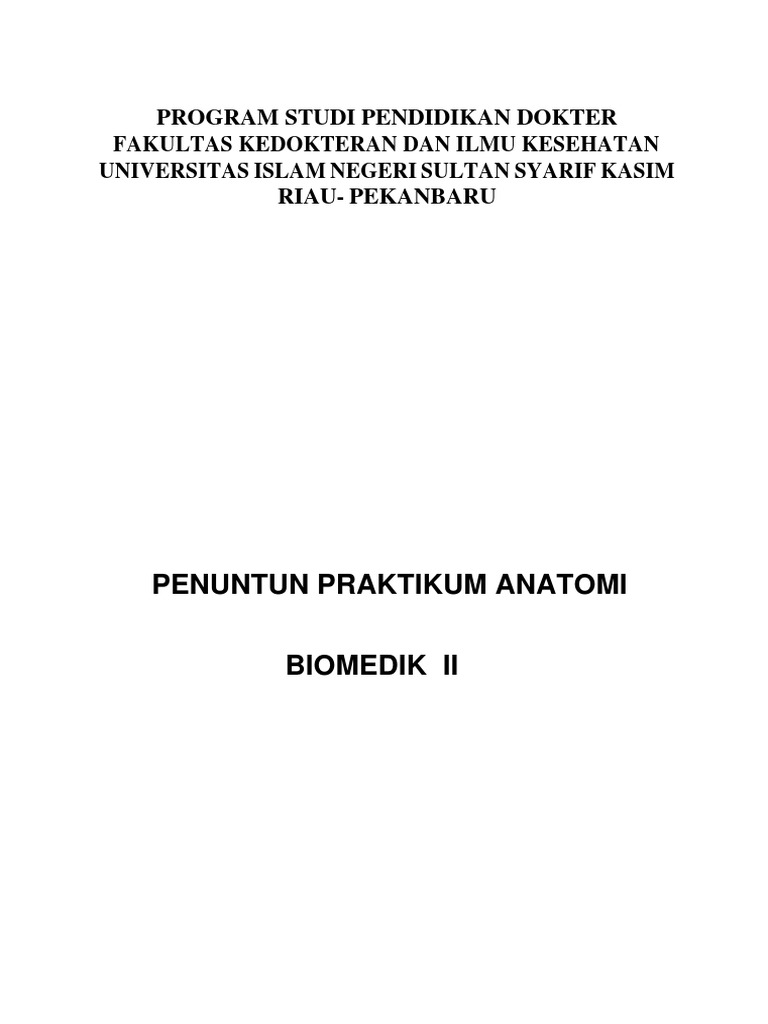 17 PENUNTUN PRAKTIKUM BIOMEDIK II ANATOMI 15 Hal FIX | PDF